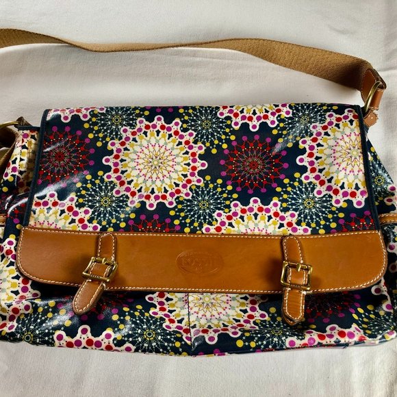 Fossil | Bags | Vintage Fossil Multicolor Laminated Messenger Bag With ...